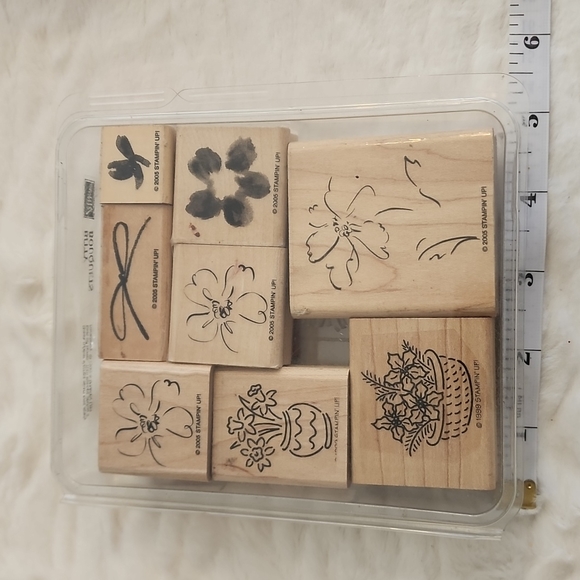 Office | Set Of 8 Stampin Up Flower And Bow Stamp Bundle | Poshmark
